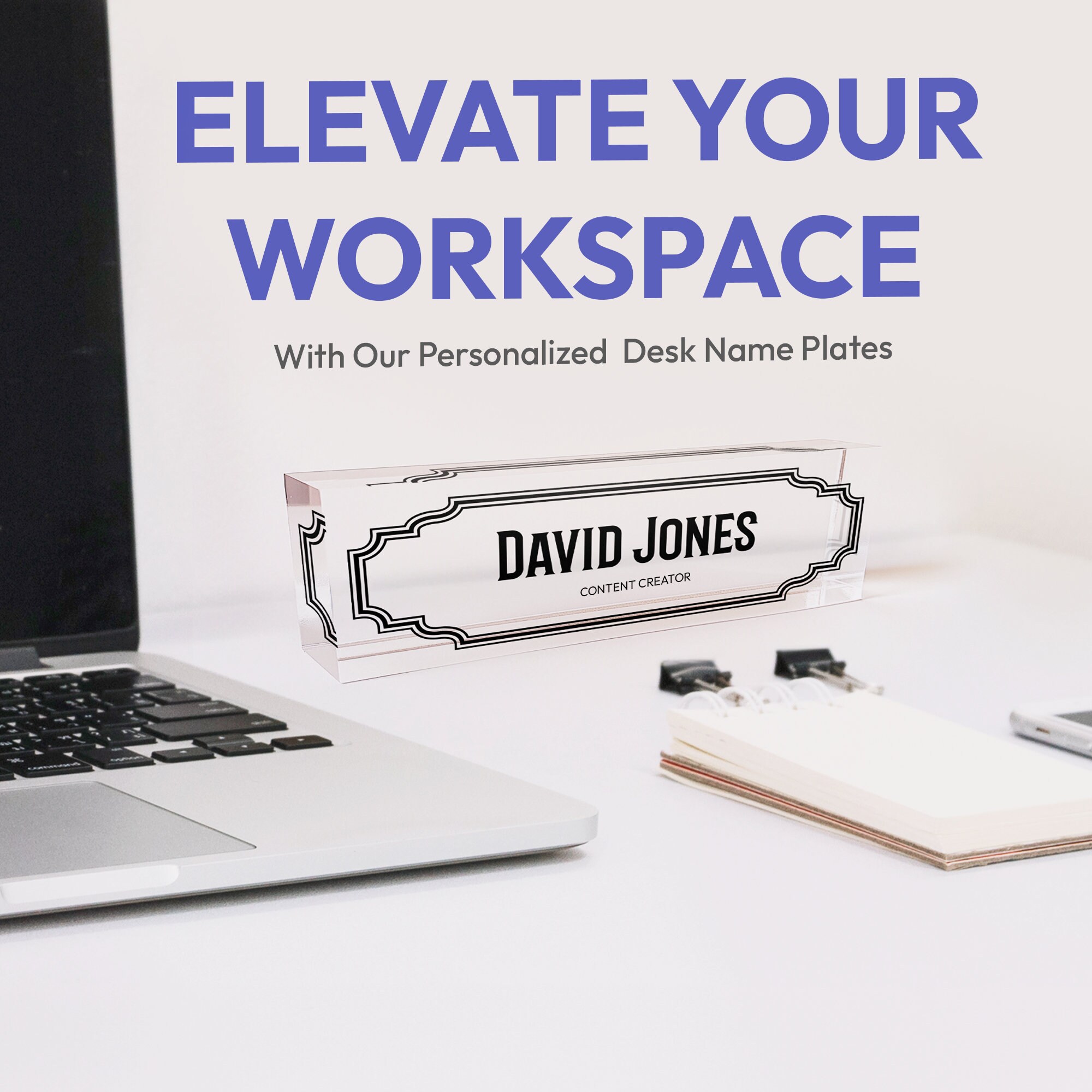 Custom Desk Name Plate - Office Decor - Personalized Acrylic Plaque ...