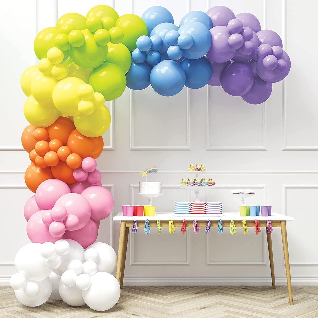 Pastel Rainbow Balloon Arch Kit | 140pcs Assorted Color Balloons ...