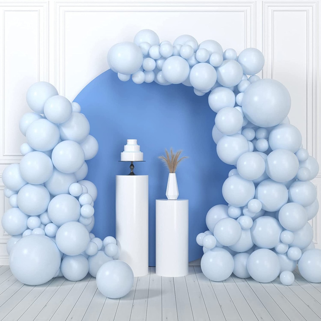 Pastel Blue Balloons Arch Kit Light Blue Balloon Garland for Baby ...