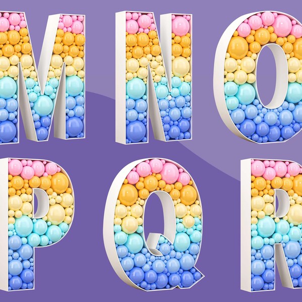 Balloon Mosaic Letters - Etsy