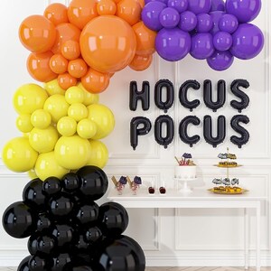 Hocus Pocus Balloons Arch Kit | Purple, Orange, Yellow & Black Balloons ...