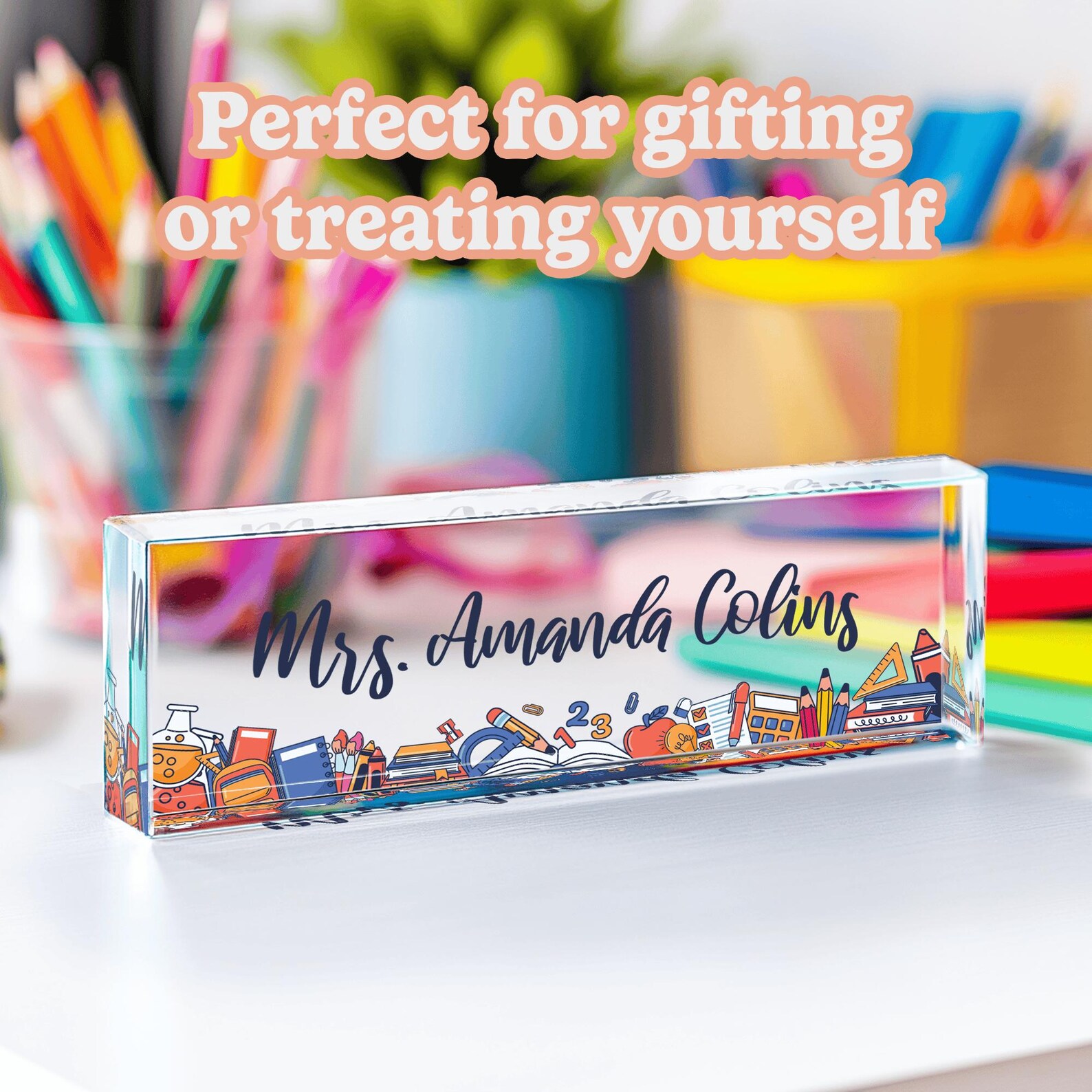 Custom Teacher Name Sign | Personalized Teacher Desk Name Plate ...