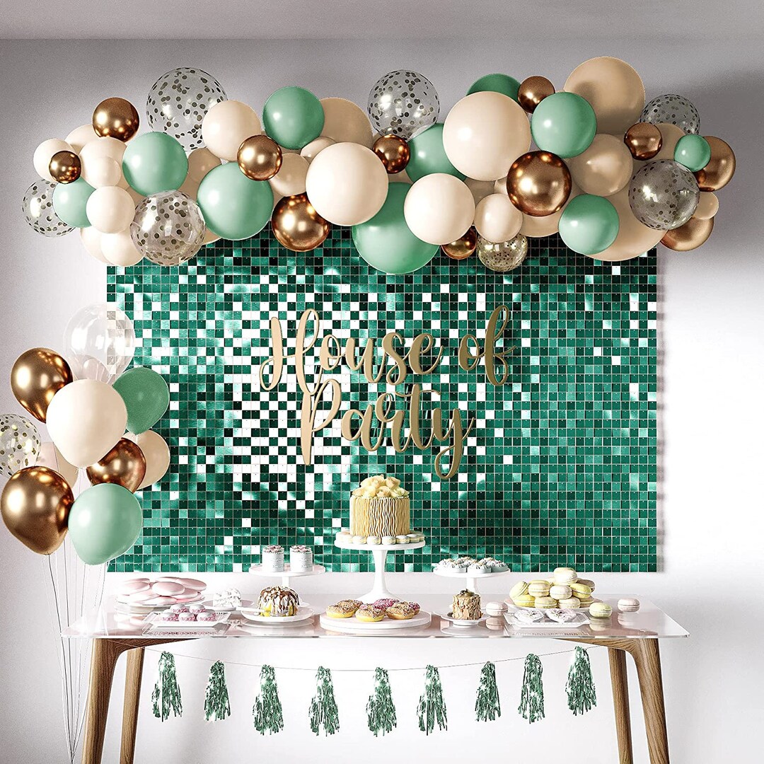 Teal Shimmer Wall Backdrop Pack of 12 Sequin Wall Panels for Wedding ...