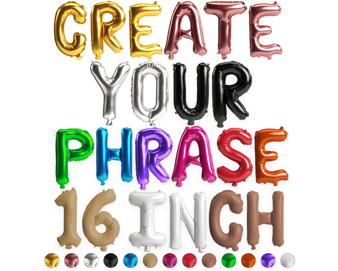 Custom Letter Balloons, 16-inch 13 Colors, Balloons for Birthday ...