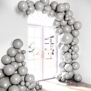Pastel Gray Balloons - Grey Balloon Garland, 5/12/18 Inch Grey Balloons ...