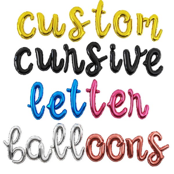 Cursive Balloon - Etsy