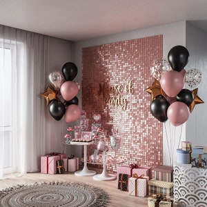 Rose Gold Shimmer Wall Backdrop 24 Panels Round Sequin - Etsy