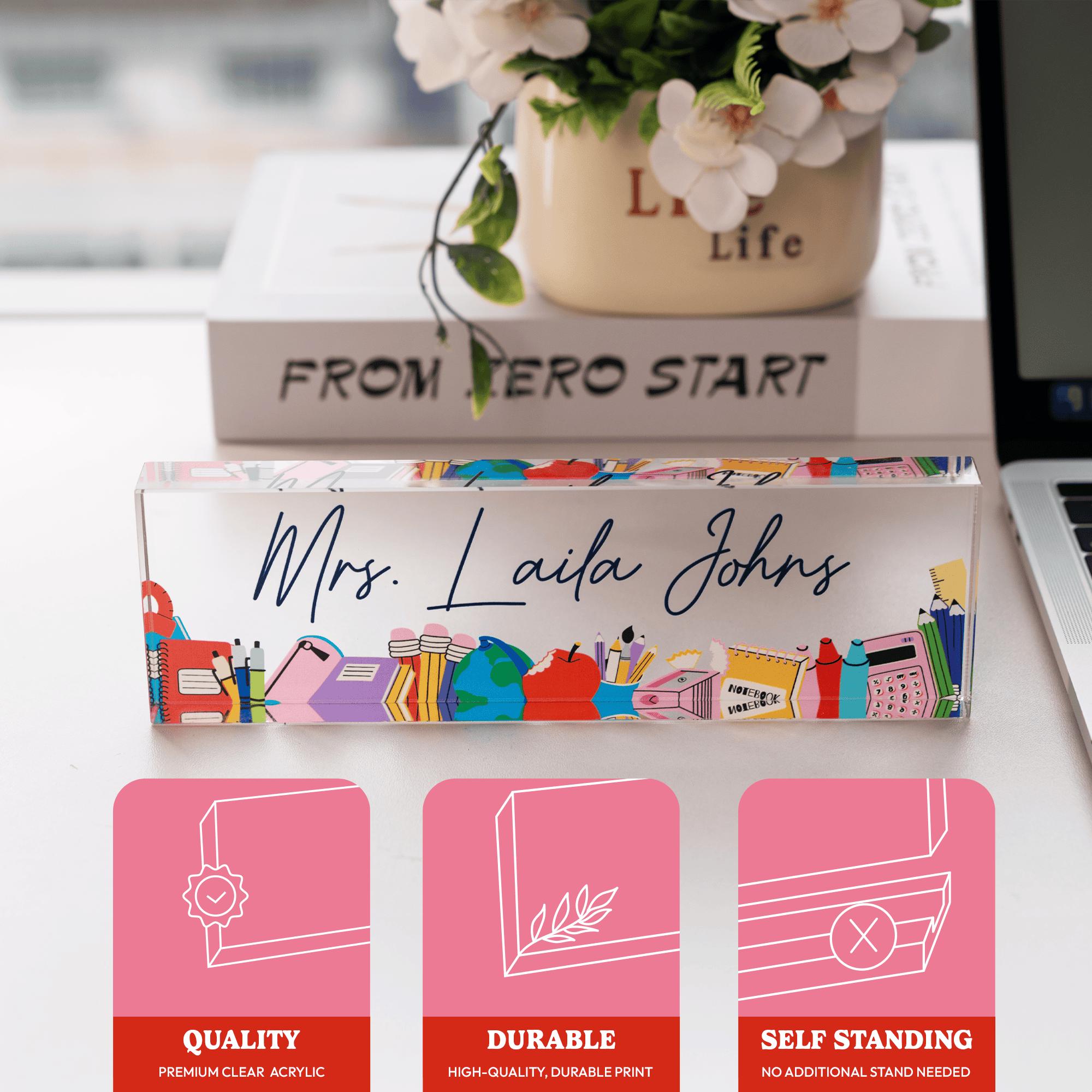 Custom Teacher Name Sign | Personalized Teacher Desk Name Plate ...