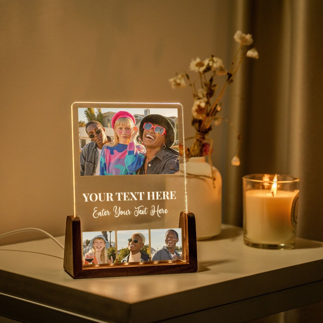 Custom Picture Night Light Plaque, Personalized Photo Frame for Best ...