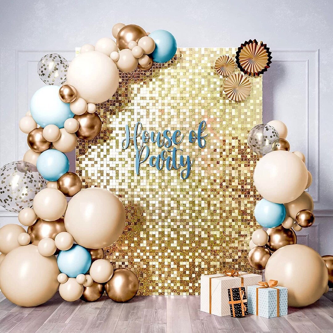 Sparkle Gold Shimmer Wall Panels 24 Panels of Square Sequin Shimmer ...