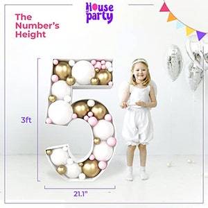 3ft Mosaic Numbers for Balloons Marquee Numbers Pre-cut Light up 3 Feet ...