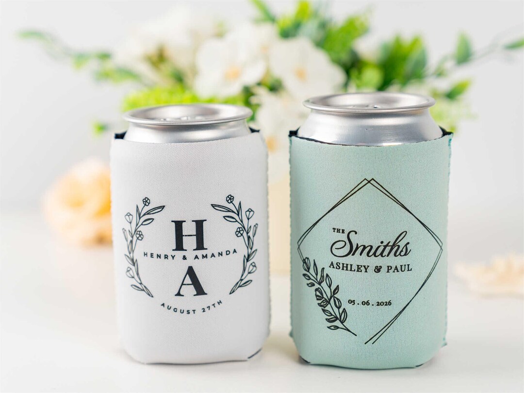 Custom Can Coolers, 8 Colors, Personalized Wedding Favors, Birthday ...