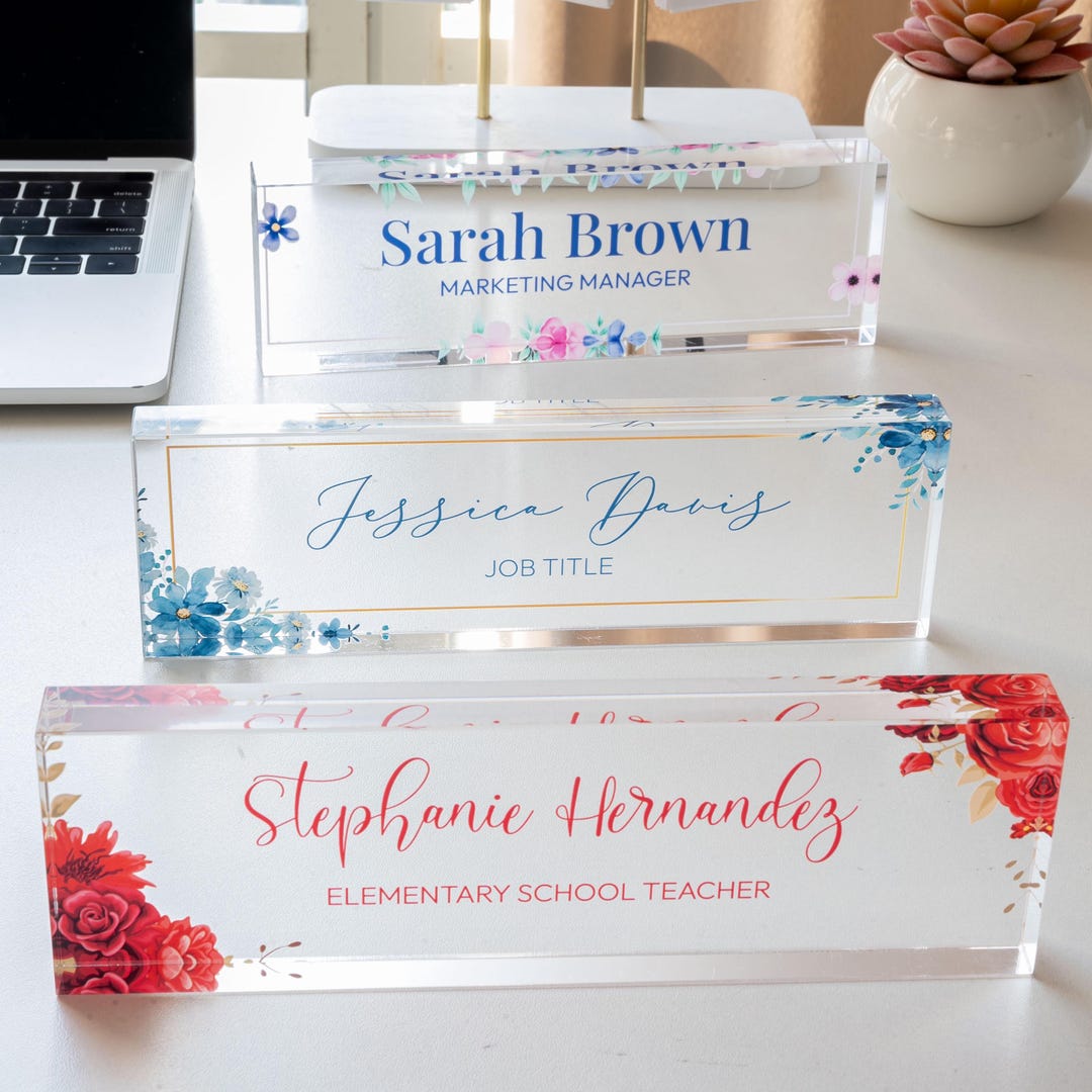 8 Designs Name Plate | Custom Name Plaque | Office Desktop Decor ...