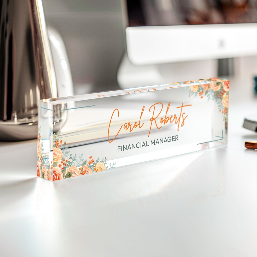 Custom Name Plate | Personalized Acrylic Plaque Sign | Office Desk ...