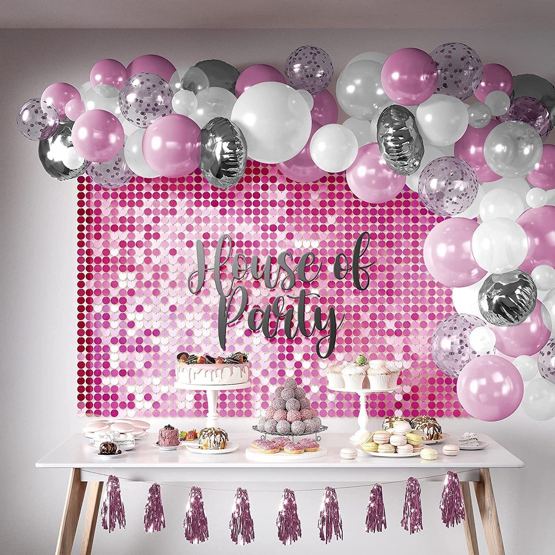 Pink Shimmer Wall Panels 12 Panels of Round Sequin Shimmer Wall ...