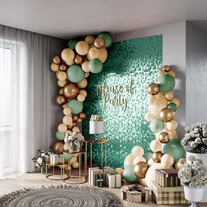 Teal Shimmer Wall Panels 24 Panels of Sequin Square Wall - Etsy