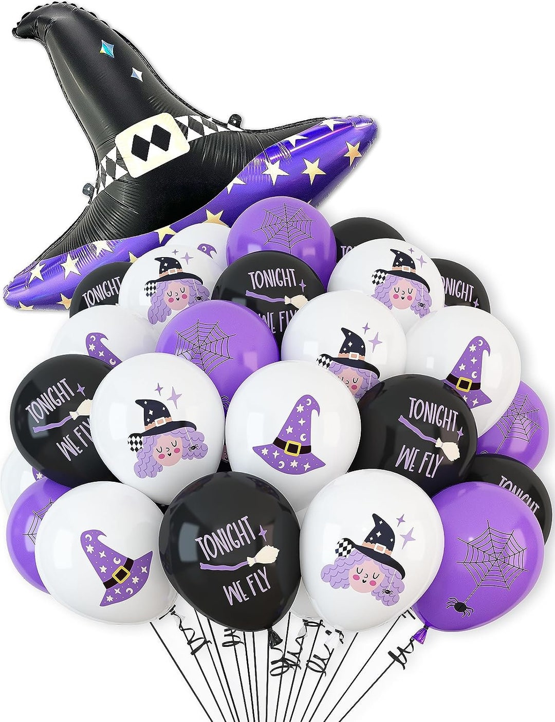 Halloween Balloons Kit With 40 Inch Foil Balloon for Boo, Witch, Spooky ...
