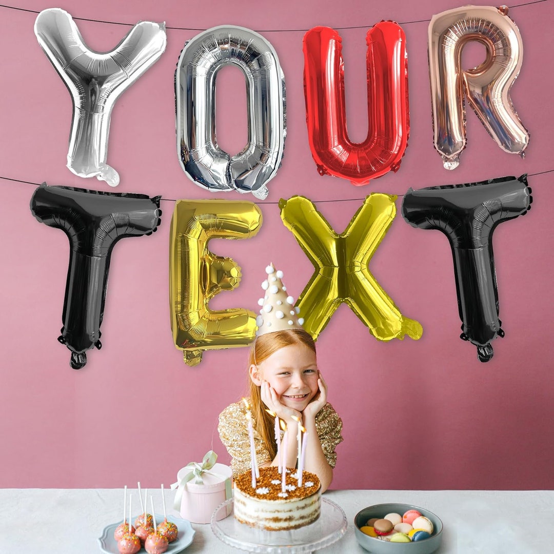 Giant 40'' Jumbo Letter Balloons, Custom Foil Balloons, Personalized ...