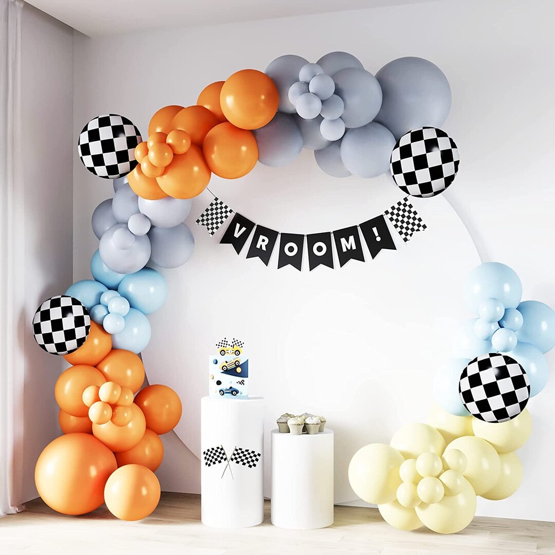 Two Fast Balloons Arch Kit, Vroom Race Car Balloons Garlands for Baby ...