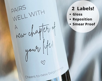 PRINTED New Chapter Wine Labels Fresh Start Wine Label Gift - Etsy