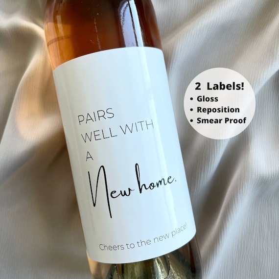 New HOME Wine Bottle Label Housewarming Gifts Realtor - Etsy
