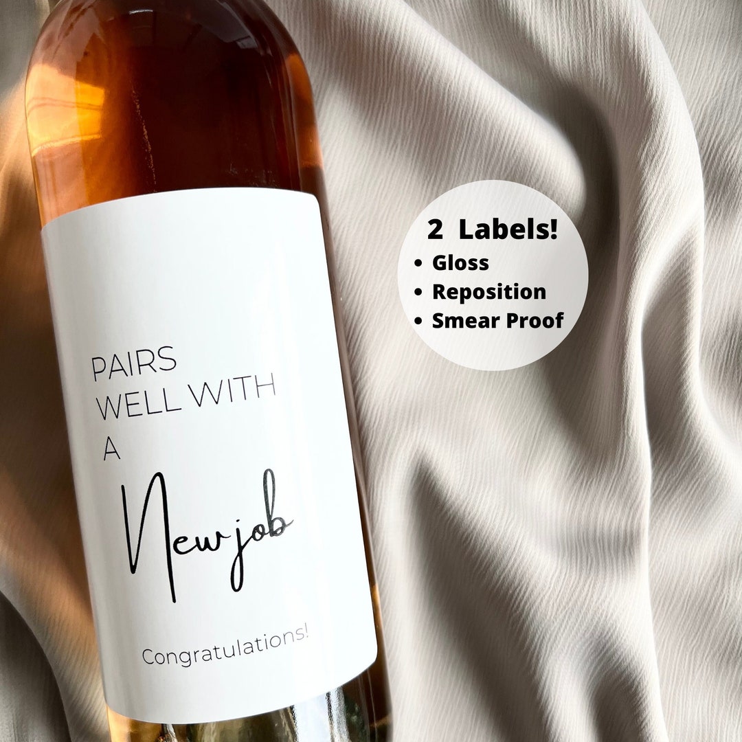 New Job Wine Label Congratulations New Job Gift for Her, Gift for Him ...