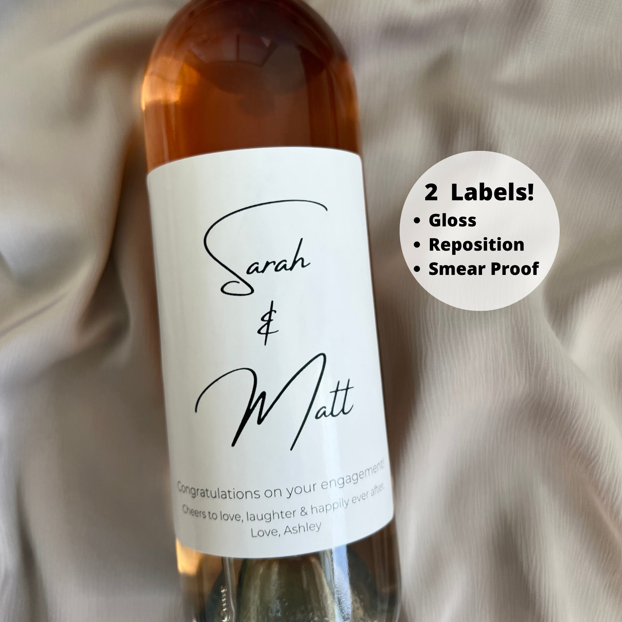 Custom Engagement Wine Label Just Engaged Sticker - Etsy