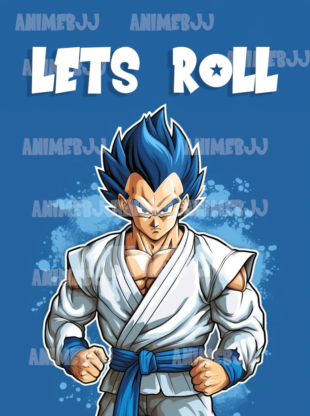 Lets Roll Vegeta BJJ Blue Belt Jiu Jitsu Digital Image Png - Etsy