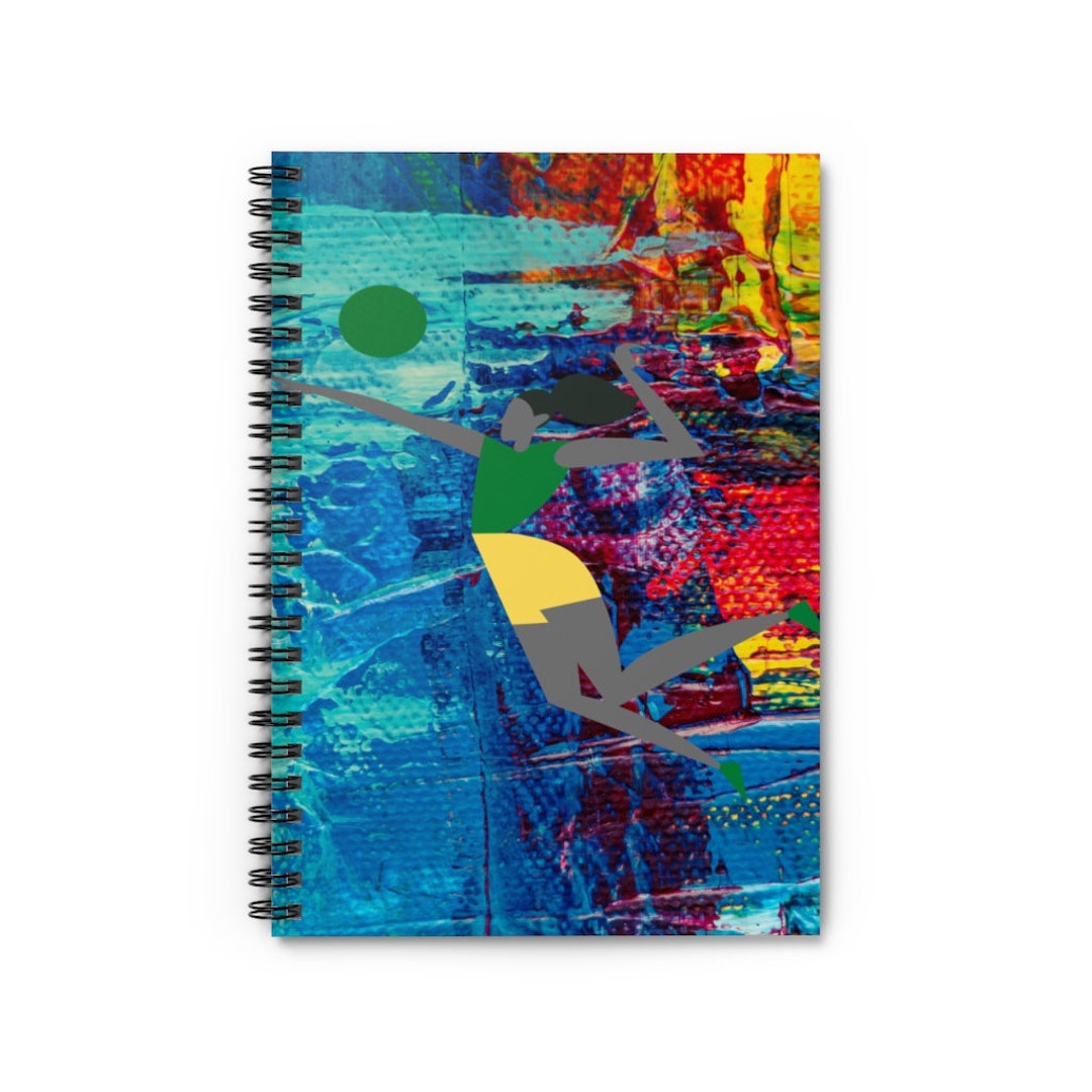 Volleyball Player Spiral Notebook, Abstract Art Cover, Ruled Line (118 ...