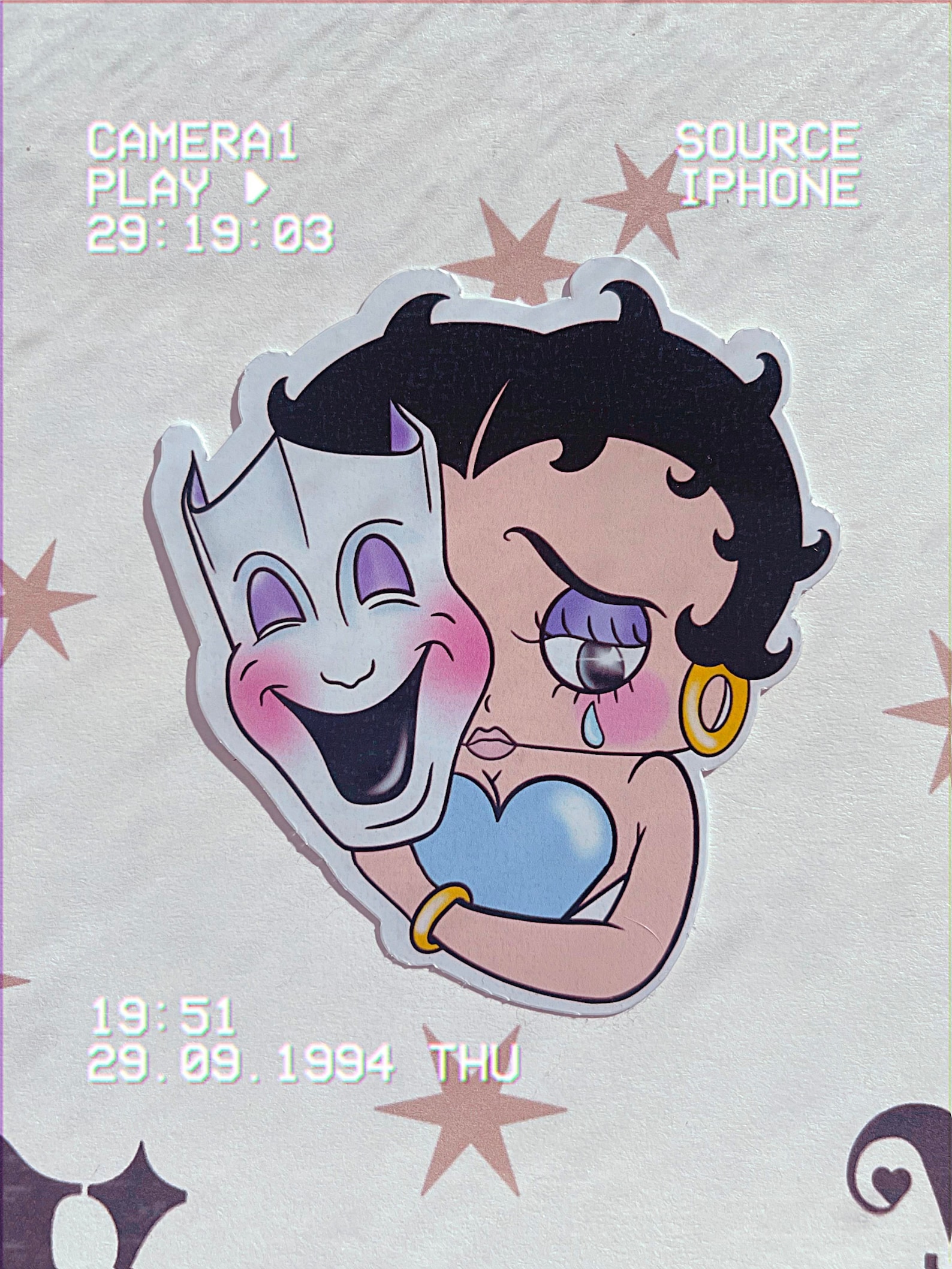 Betty Boop Sad Girl Chola Sticker Betty Boop Stickerclown Etsy Canada