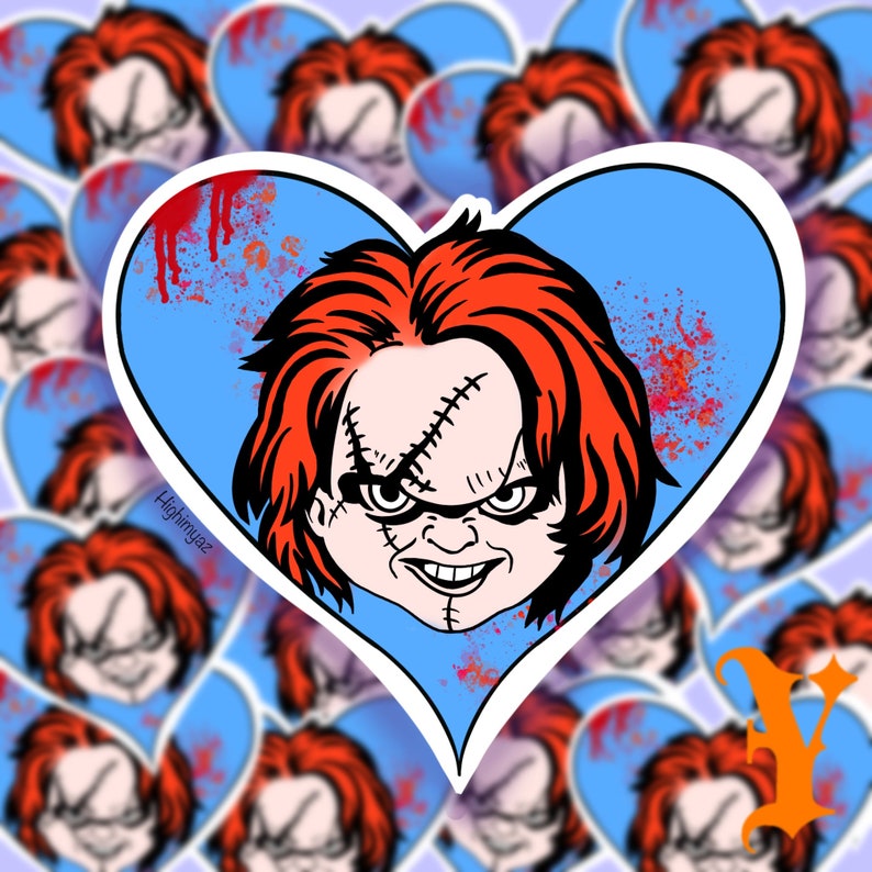 Pastel Goth Chucky Sticker Horror Valentines Day Stickers - Etsy