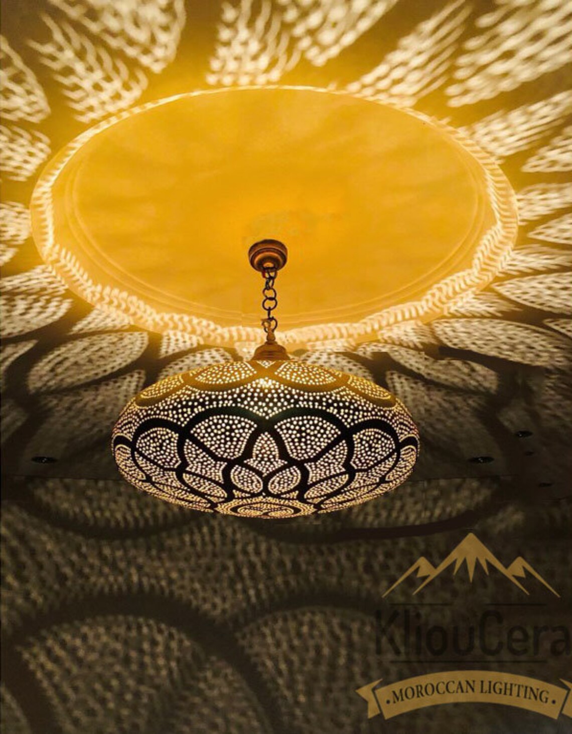 Moroccan Pendant Light Moroccan Light Fixture Lamp Pierced - Etsy