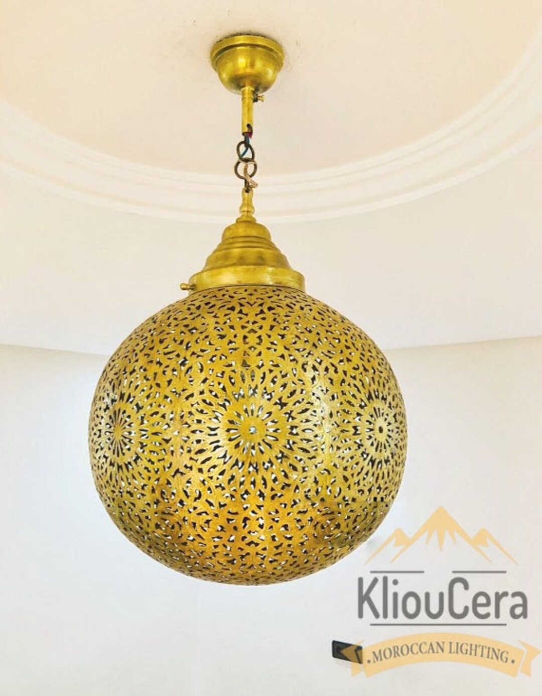 Moroccan Pendant Light, Ceiling Pendant Lamp Brass Moroccan Fixture ...