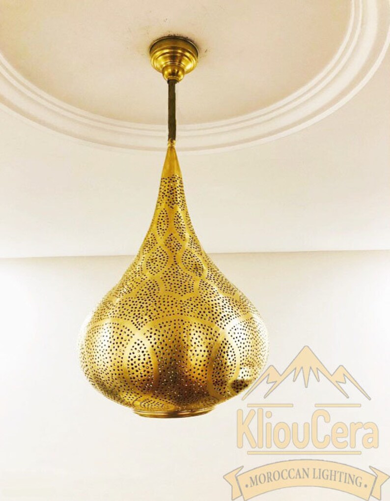 Moroccan Brass Pendant Light, Moroccan Silver Ceiling Lamp, Moroccan ...