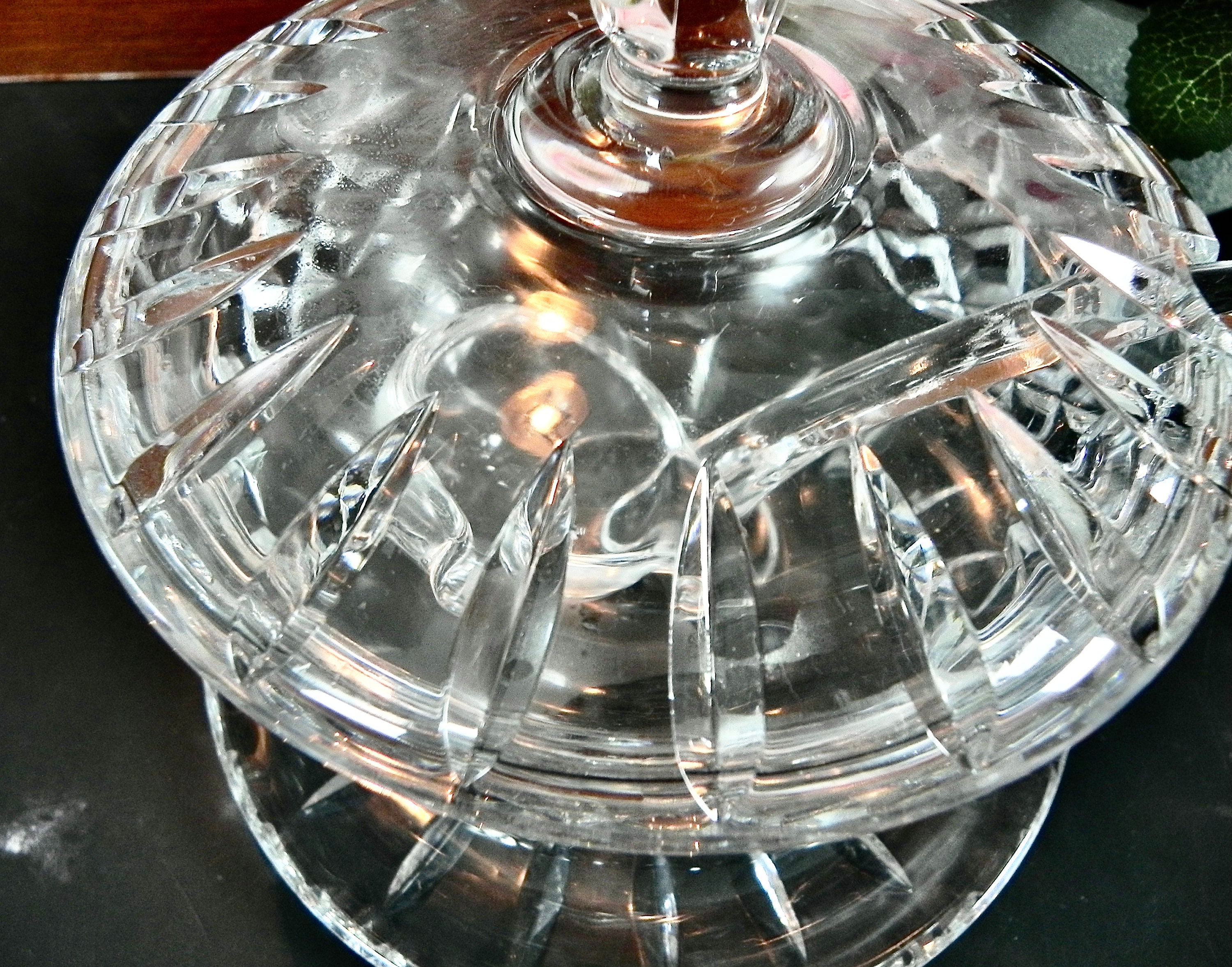 Cut Crystal Compote or Condiment Dish With Lid & Spoon | Diamond ...