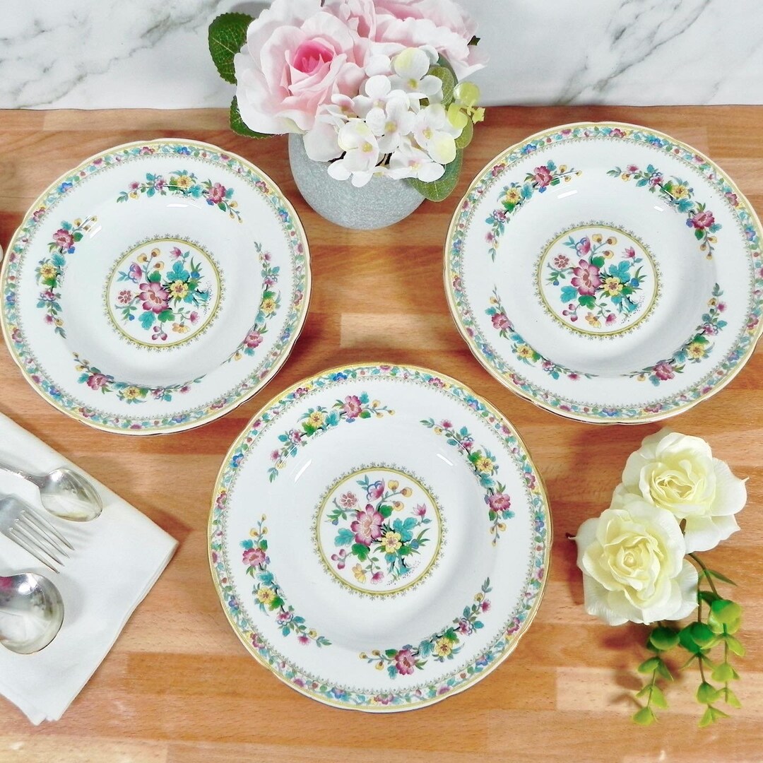 Ming Rose Foley Rim Soup Bowl Older Mark Pre 1963 EB Foley Backstamp ...