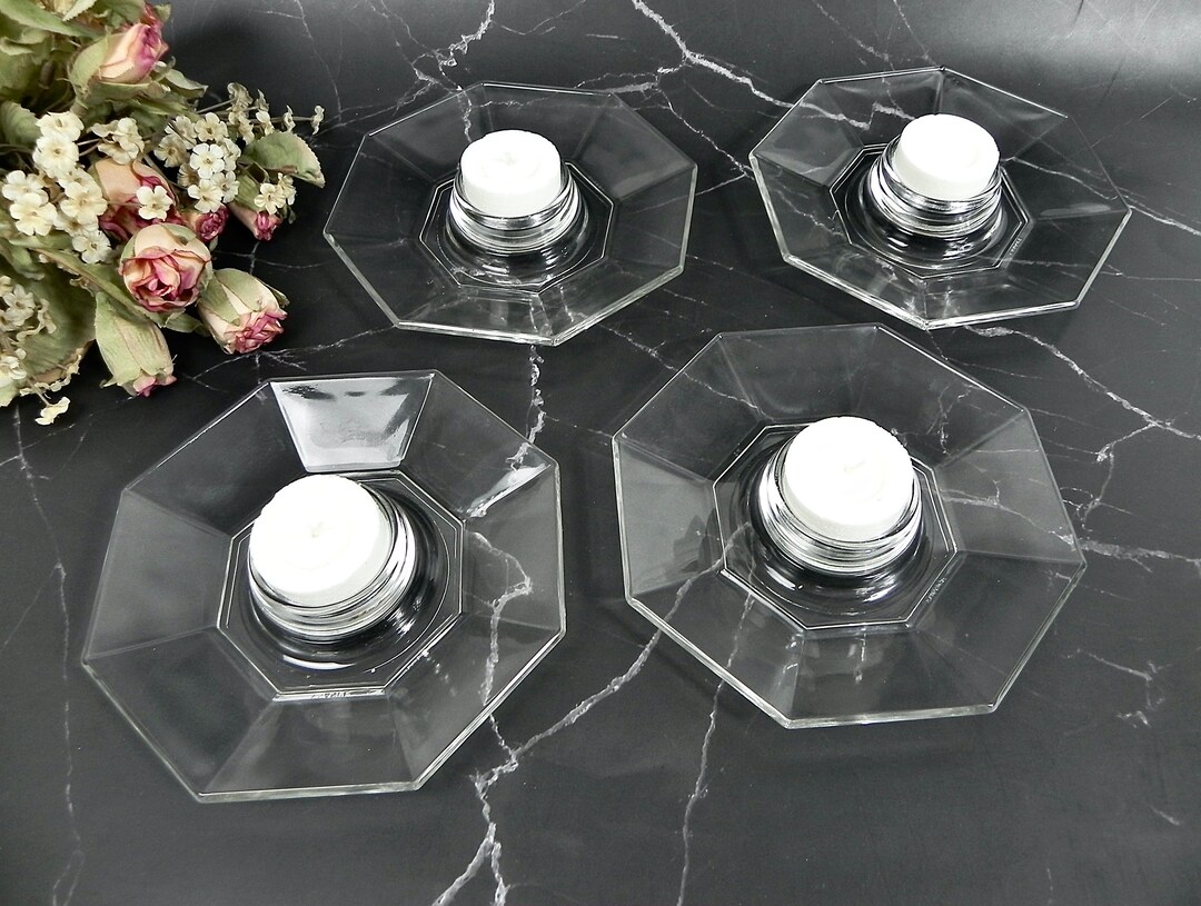 Luminarc Octagonal Tea Light Holder | Vintage French Candle Holder ...
