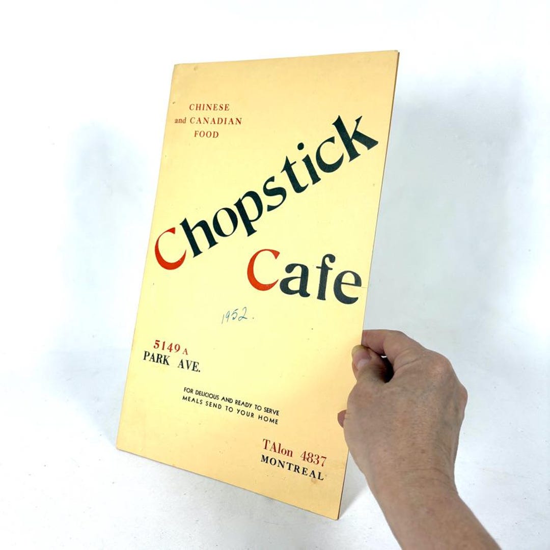 1950s Original Restaurant Menu | Chopstick Cafe in Montreal, Canada ...