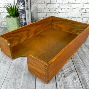 Old Wooden Desk Tray | in and Out Paper Tray | Legal & Letter Size ...