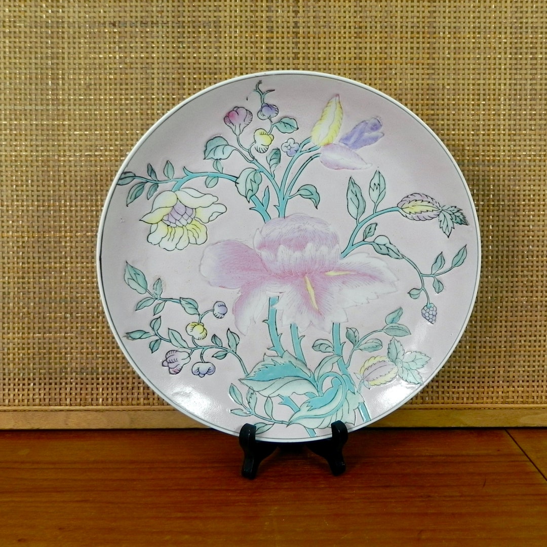 Chinese Pink Charger Plate | Chinoiserie Porcelain Plate | Decorative ...