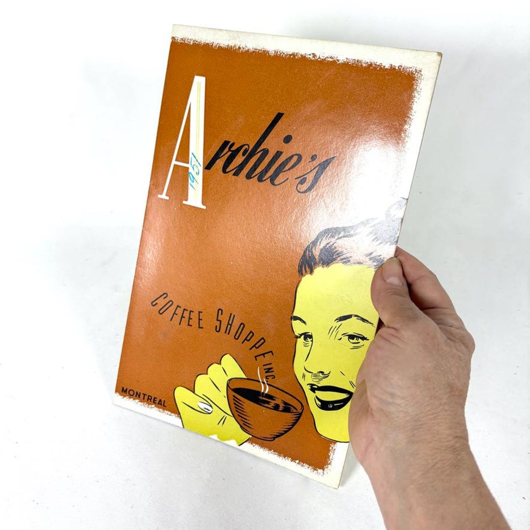 1950s Original Coffee Shop Menu | Archie's Restaurant Montreal Canada ...