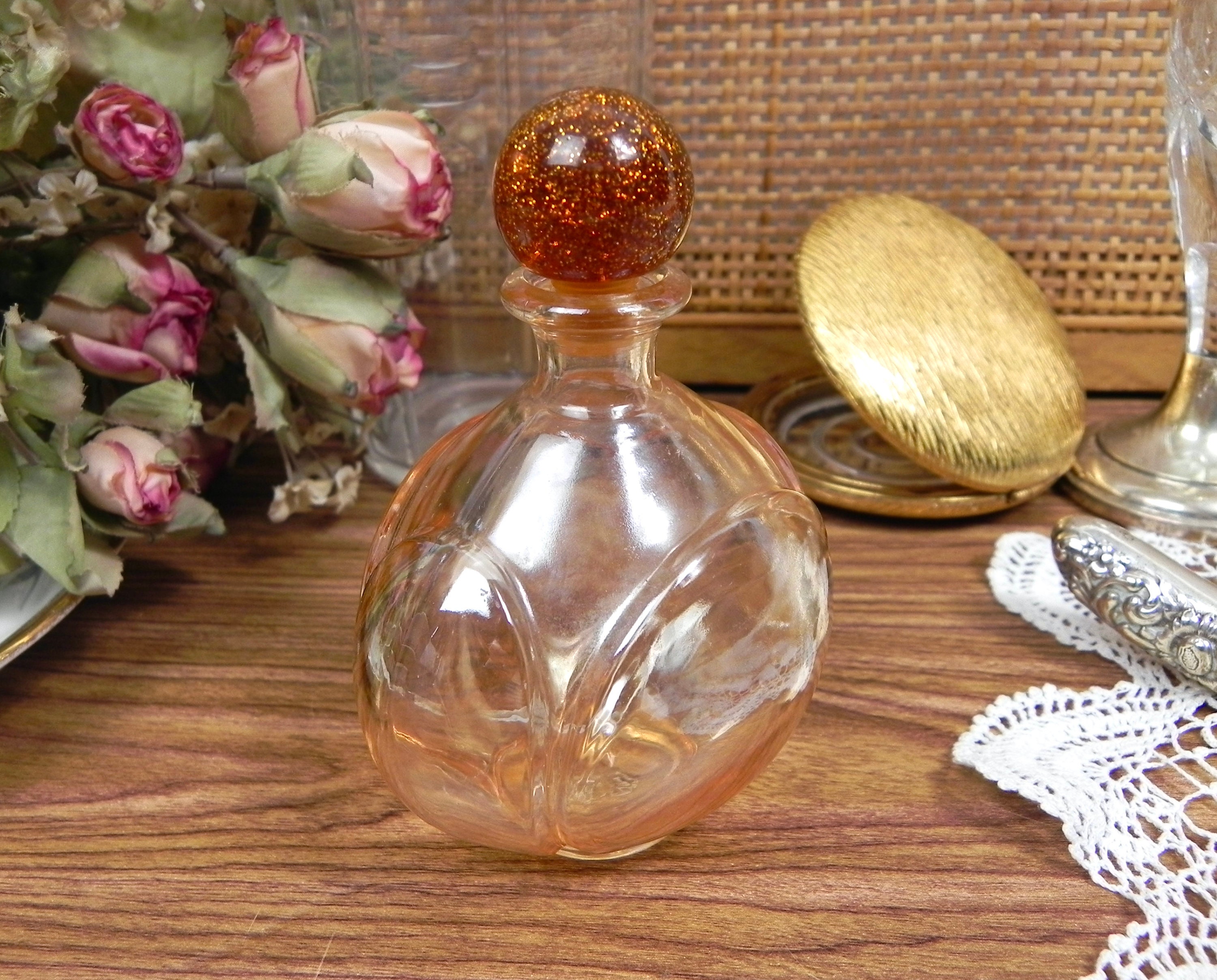 Vintage Perfume Bottle by Orchidee Yves Rocher Amber Glass - Etsy