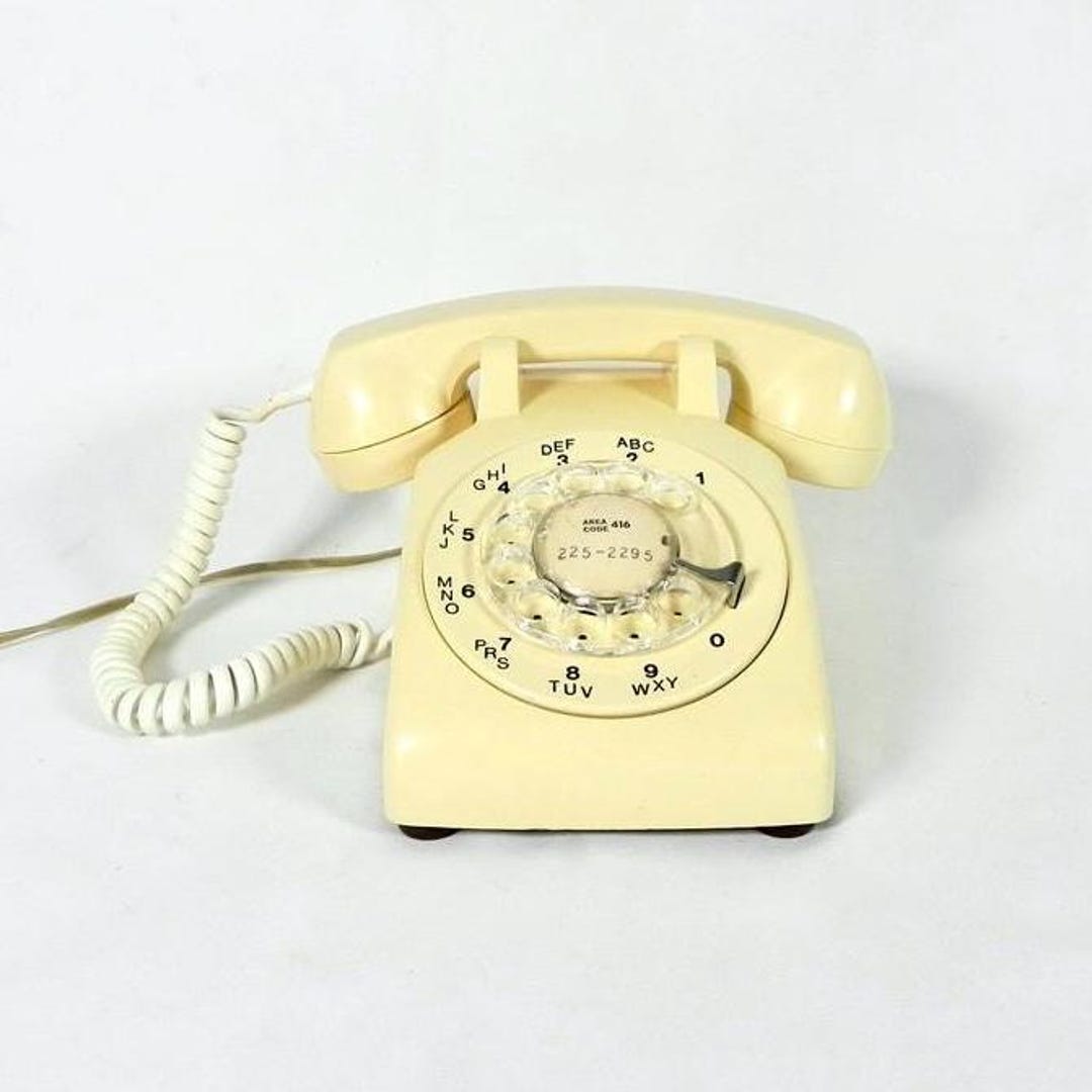 Butter Yellow Rotary Telephone Northern Electric 500 1960s Dial Phone ...
