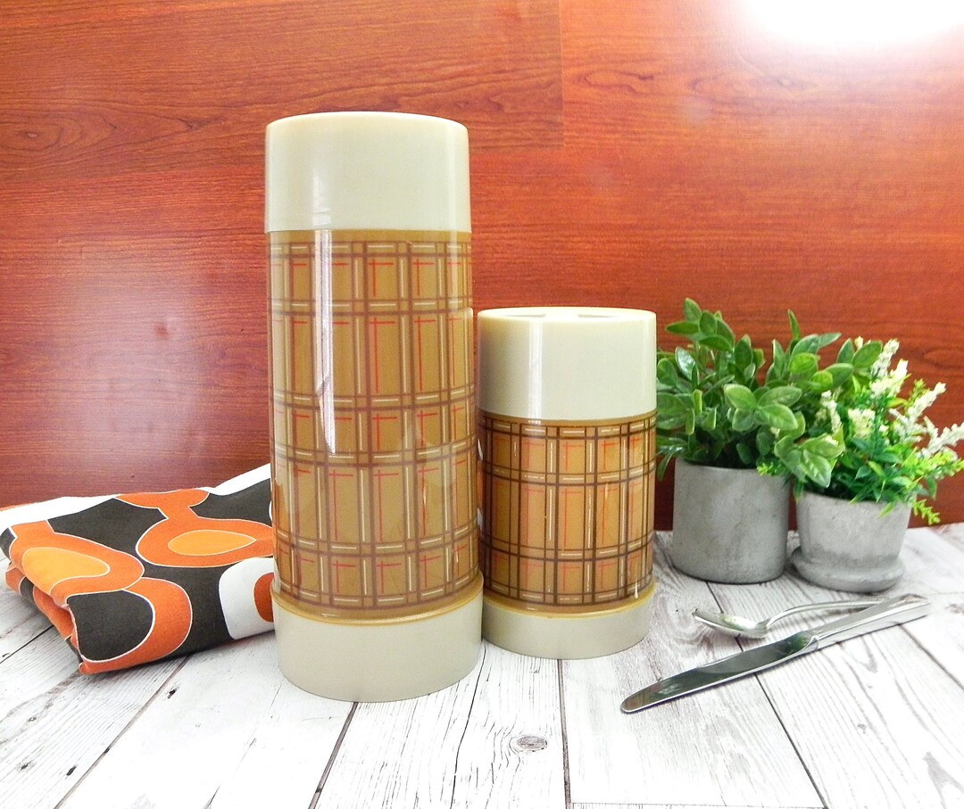 Aladdin Plaid Thermos - 27 Oz & 14 Oz | 425 + 810 Ml Insulated Hot Cold ...