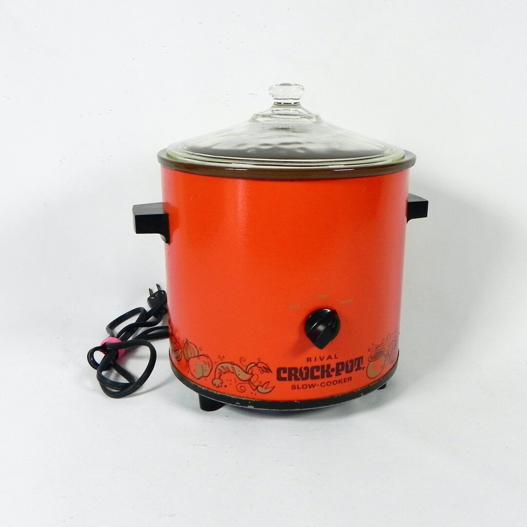 Orange Crock Pot by Rival 3.5 Quarts Vintage Kitchen Slow Cooker ...
