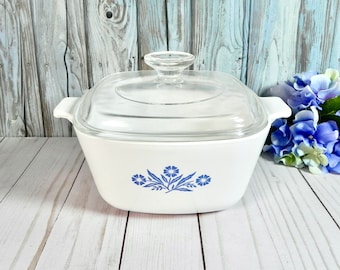 4 Pc Gift Set Vintage Blue Cornflower Casserole Baking Dishes Rare .5 L ...