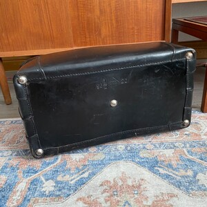 Antique Doctor's Bag J.E. Fournier Large Gladstone Black Leather Valise ...