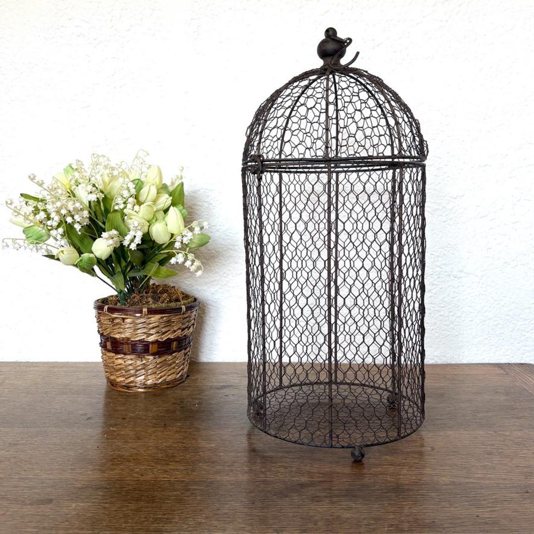 Vintage Wire Bird Cage | Rustic Hanging DIY Craft | Country Core Shabby ...