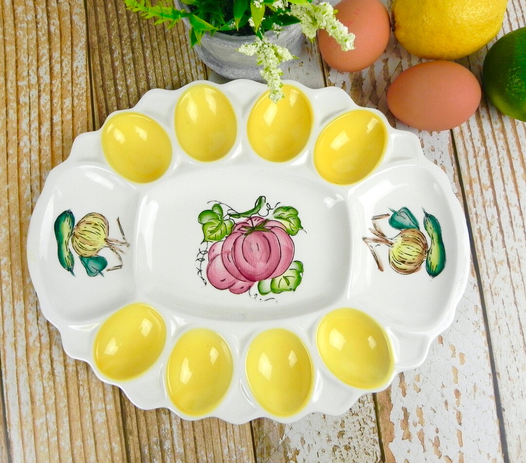Japanese Egg Plate | Vintage 60s Devilled Egg Plate | Spring Easter Egg Dish - Etsy