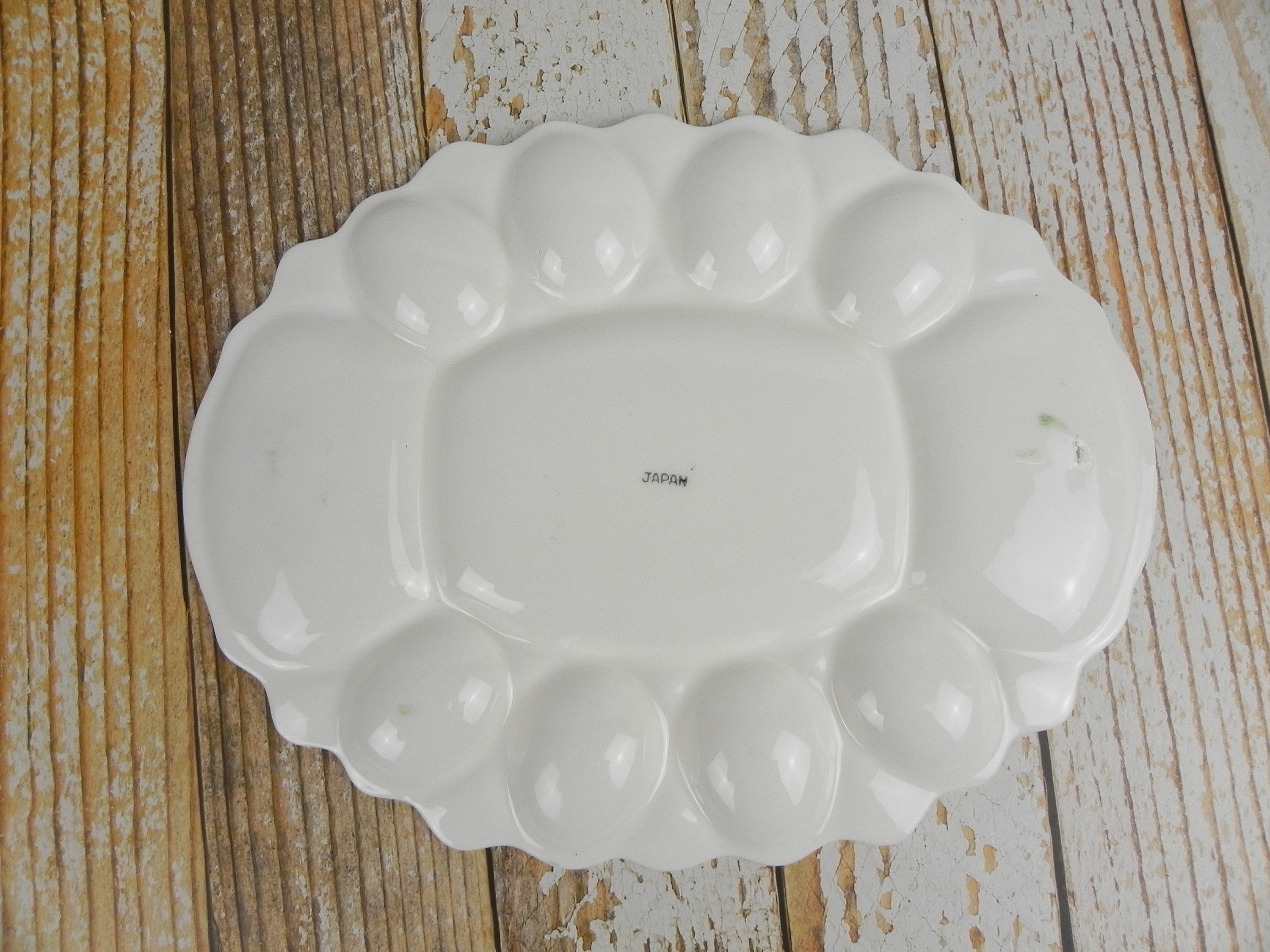 Japanese Egg Plate Vintage 60s Devilled Egg Plate Spring | Etsy